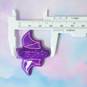 Bat Pin Purple Handmade Clay Jewelry Unique Brooch Hand Painted Magnet ...