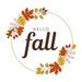 Hello Fall Round Floral Wreath Sign Image Printable Graphic - Etsy