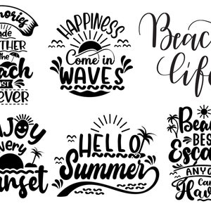 Beach Quotes 6-for-1 Printable Graphic - Etsy