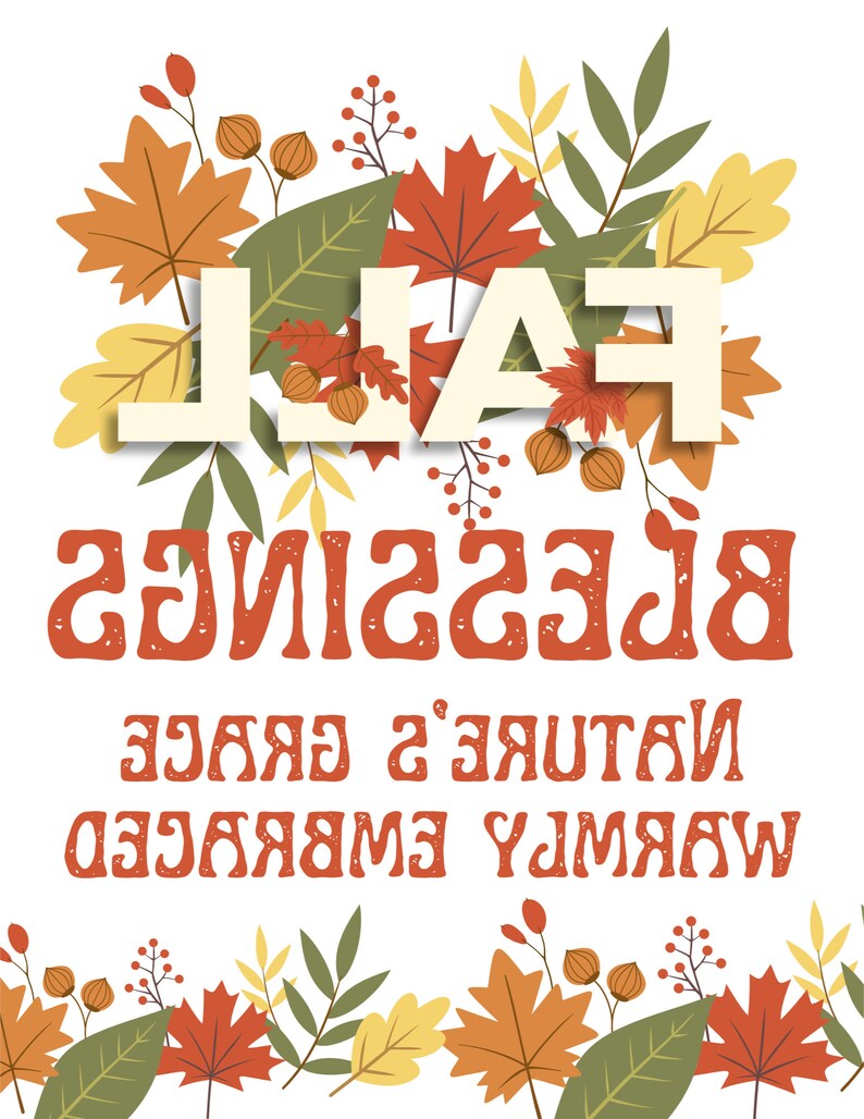 Fall Blessings Home Decor Colorful Sign Image Printable Graphic - Etsy