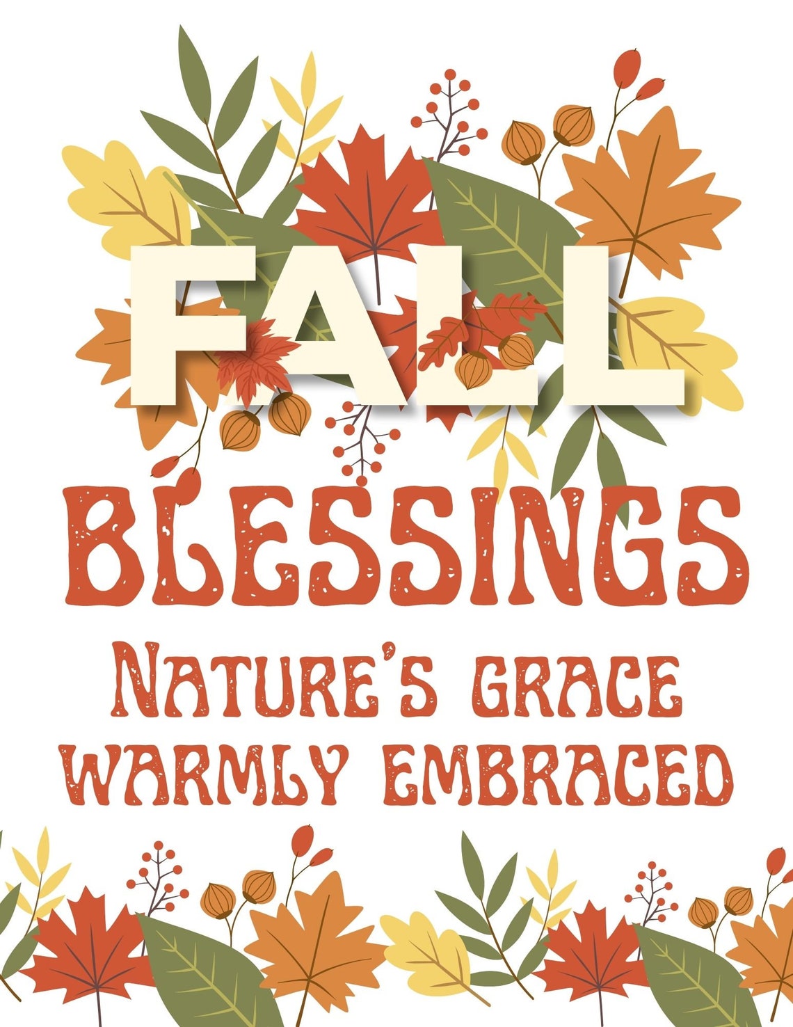 Fall Blessings Home Decor Colorful Sign Image Printable Graphic - Etsy