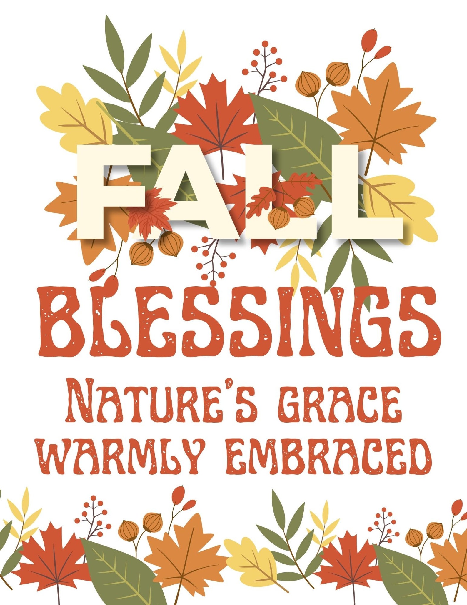 Fall Blessings Home Decor Colorful Sign Image Printable Graphic - Etsy