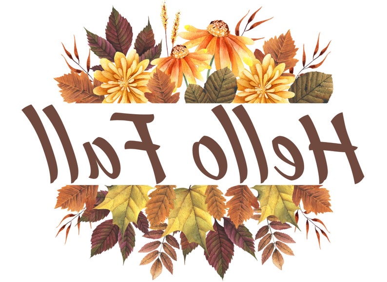 Hello Fall Autumn Floral Sign Home Decor Image Printable Graphic - Etsy