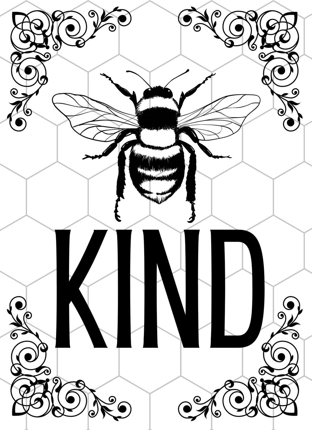 Bee Kind Home Decor Printable Graphic - Etsy
