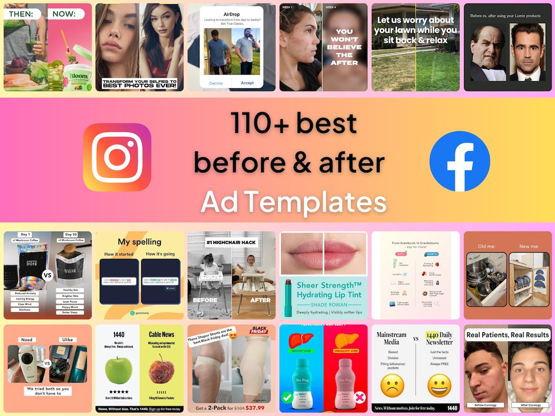 110+ Before and After Comparision - Ad Templates for Meta Instagram ...