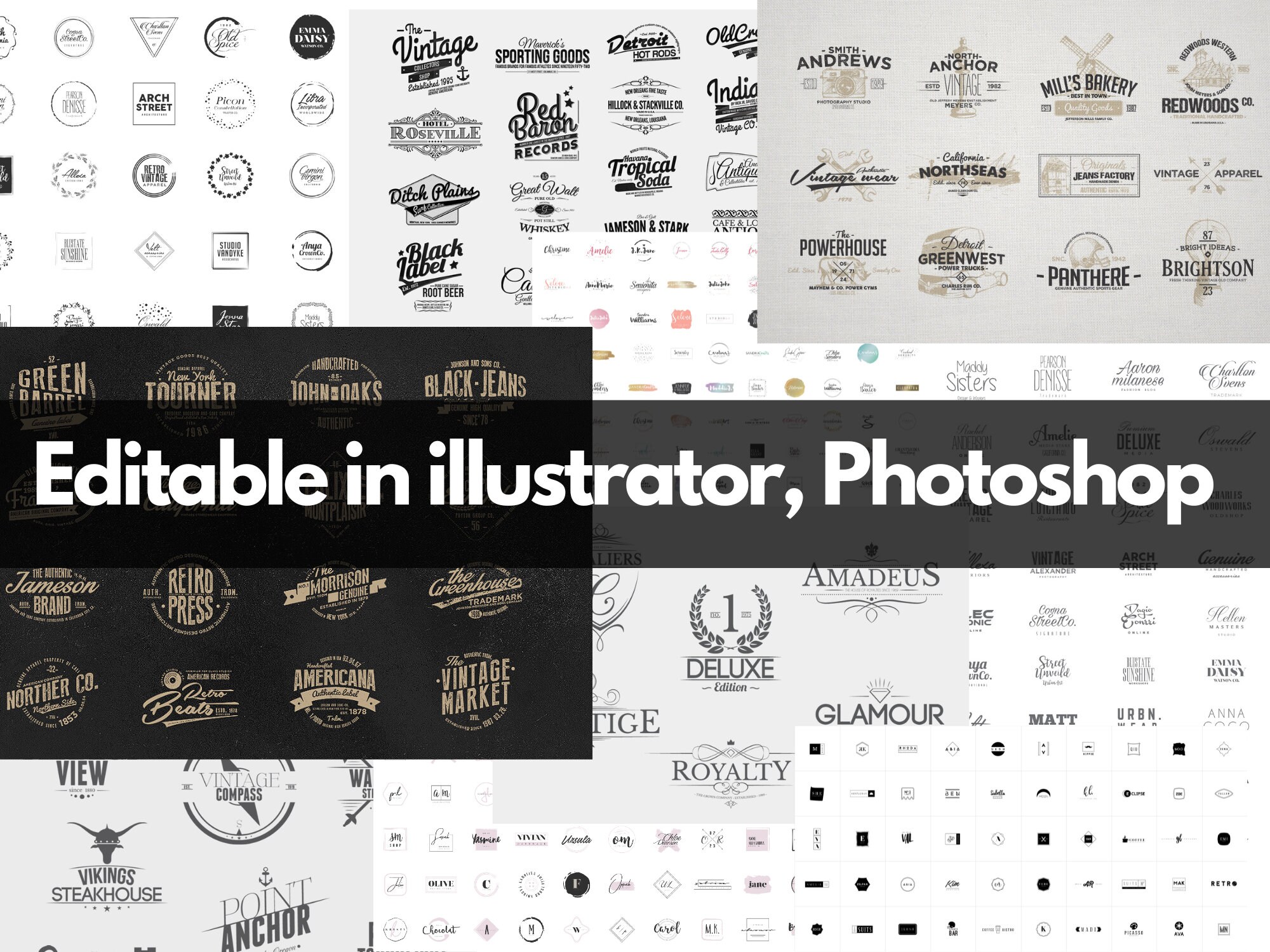 30,000+ Editable Logos Mega Bundle | Commercial User & Resell Rights ...