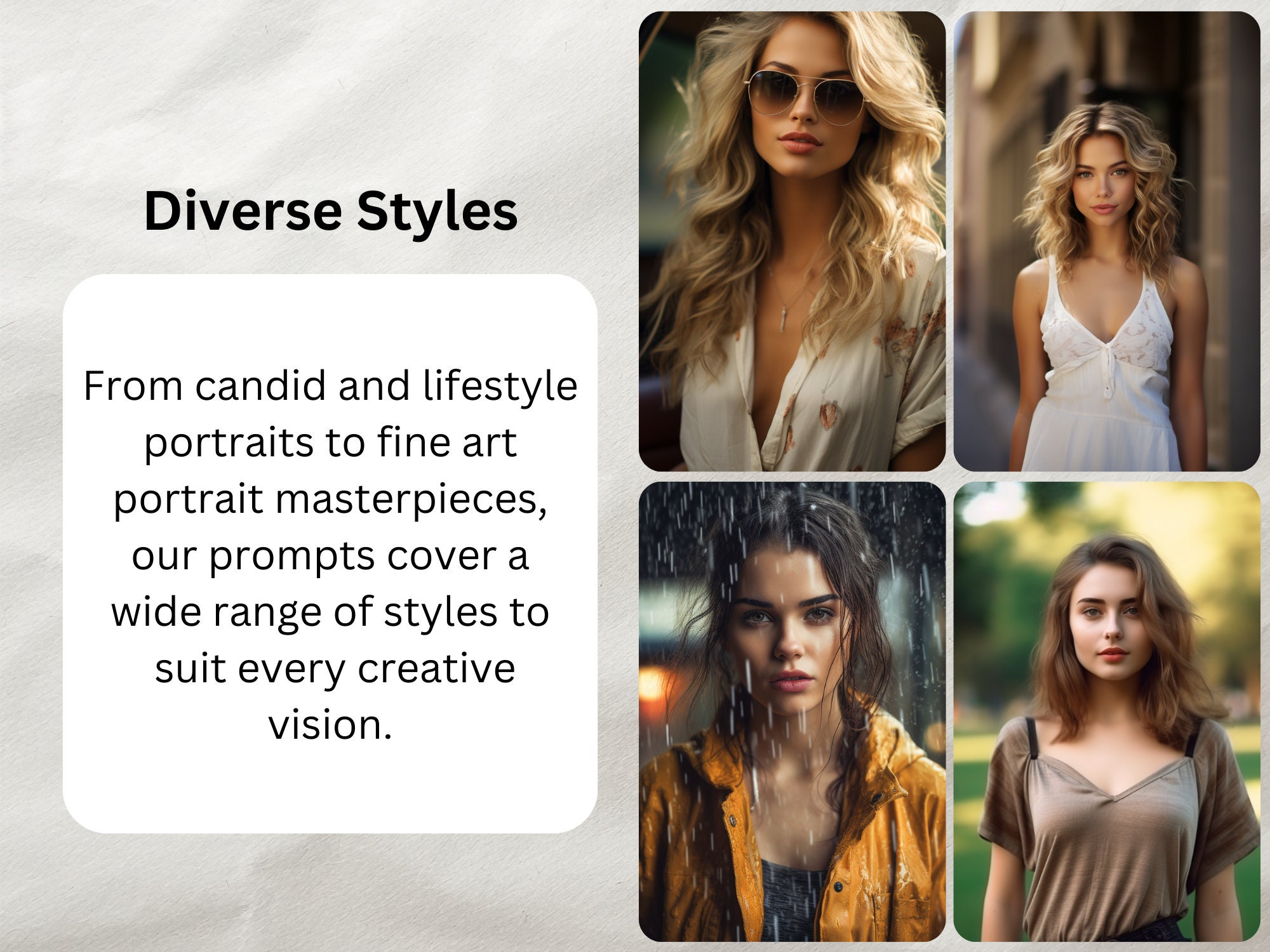 175 Realistic Ai Girls Portraits Midjourney Prompts for Female Model ...