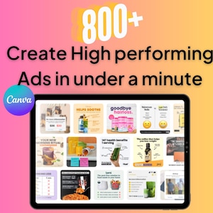 800+ Proven Static Meta Ad Creatives, Done for You Canva Editable ...