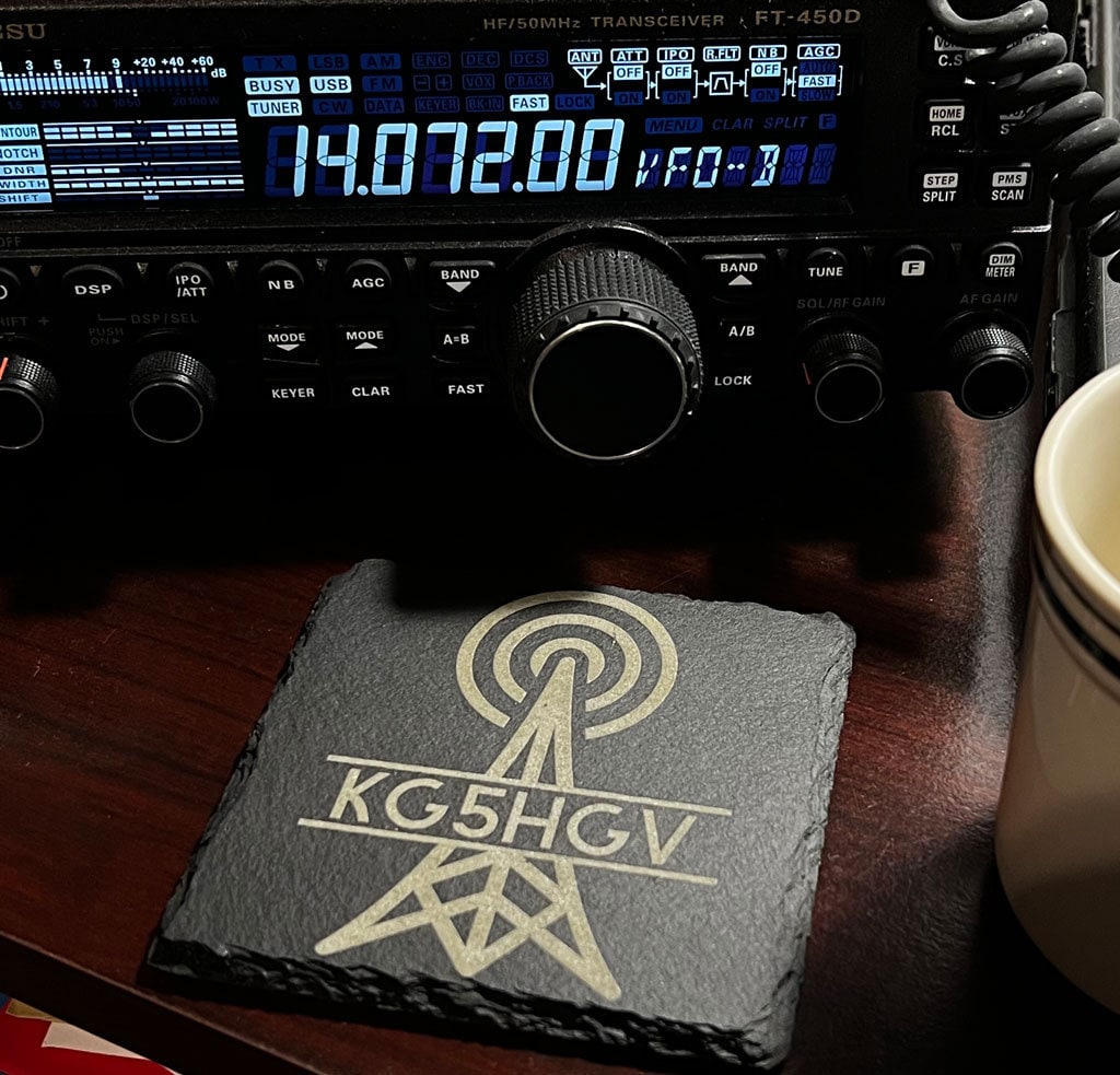Personalized HAM Radio Call Sign Slate Coaster - Custom Engraved Gift ...