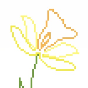Daffodil Flower Cross-stitch Pattern for Download, Fiber Art, Blue ...