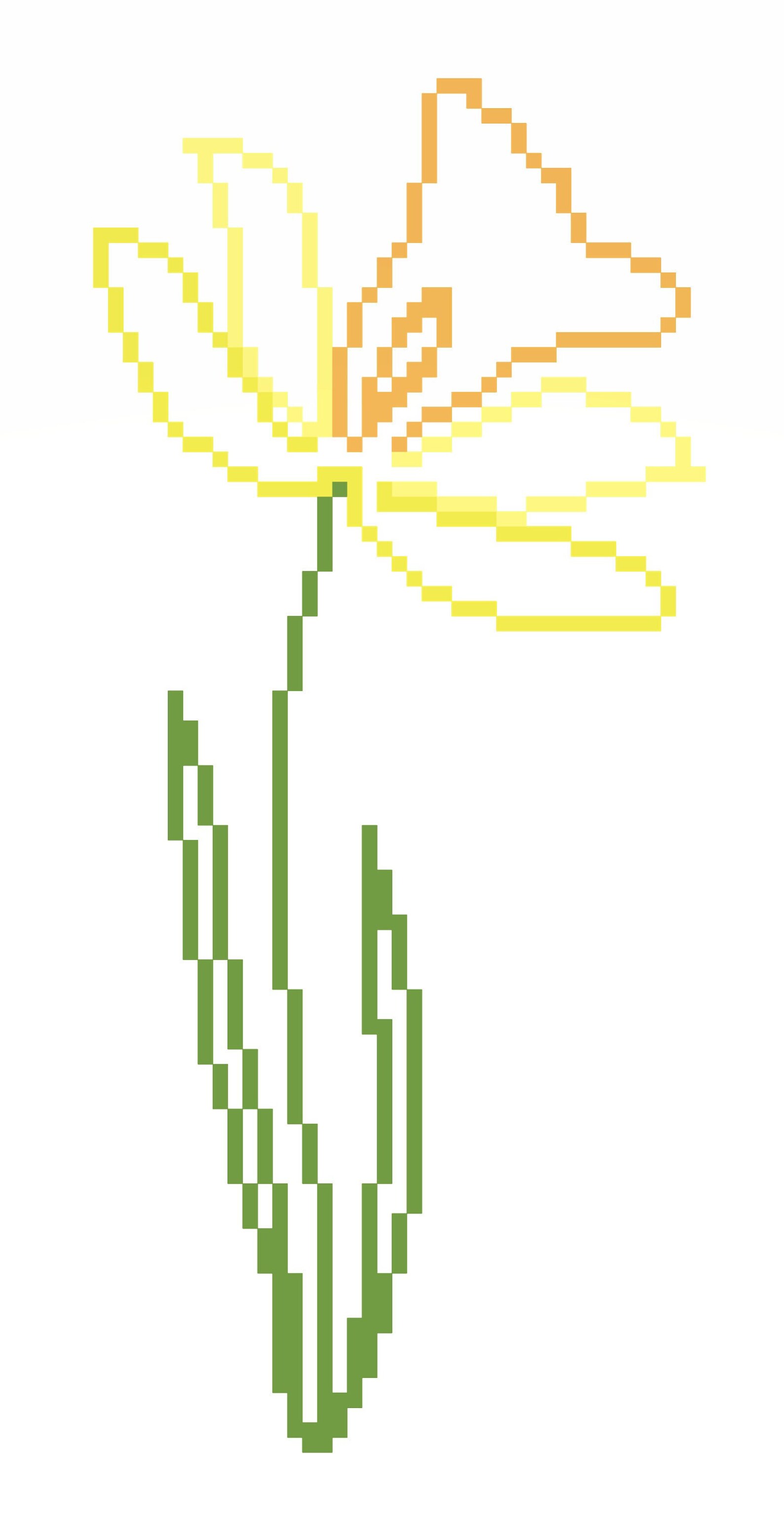 Daffodil Flower Cross-stitch Pattern for Download, Fiber Art, Blue ...