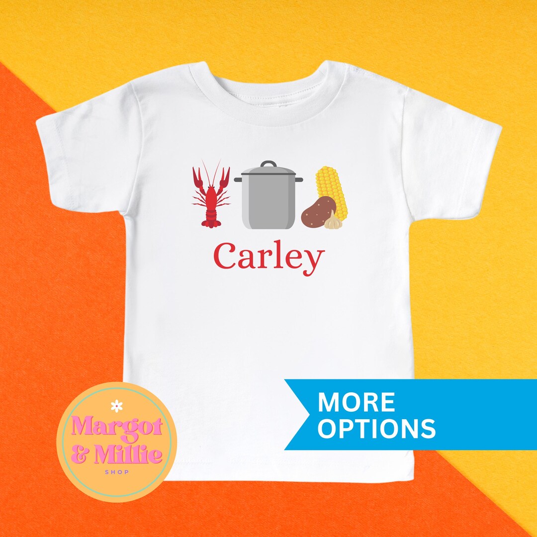 Personalized Kids Crawfish Boil Shirt, Custom Name Girl Crawdad T-shirt ...