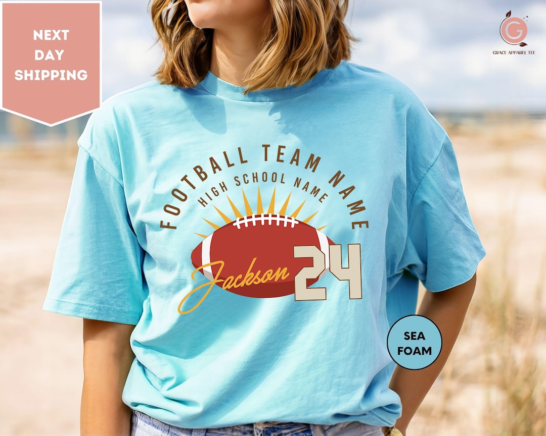 Comfort Colors Custom Football Team Shirt, High School Shirt, Sport ...