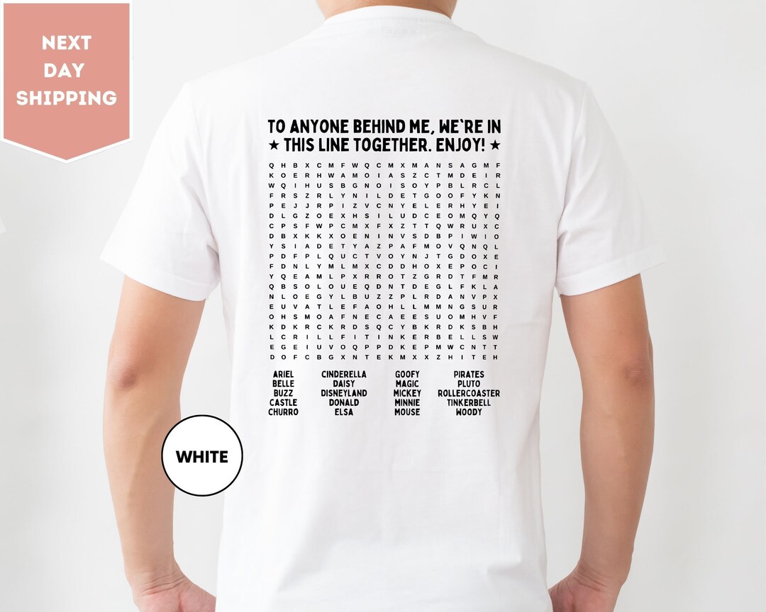 Funny Interactive Shirt, Disneyland T-shirt, Fun Word, Search Puzzle on ...