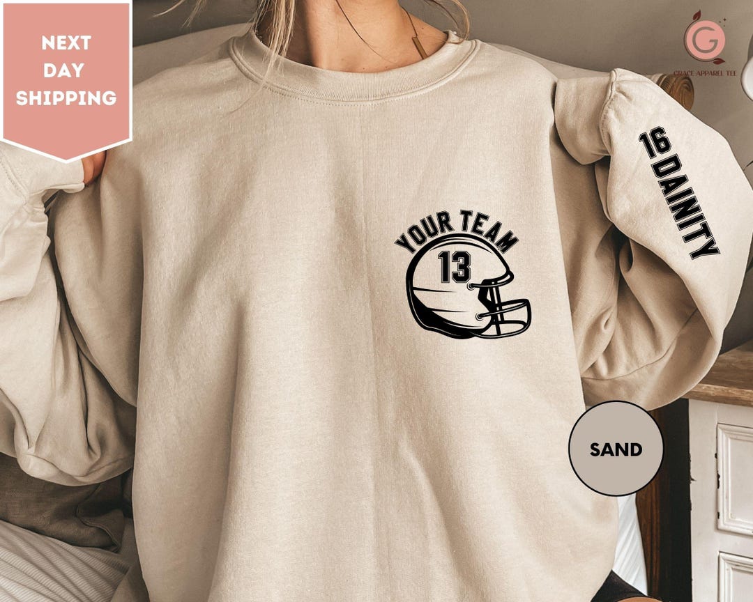 Custom Football Team Sweatshirt, Game Day American Football Sweater ...