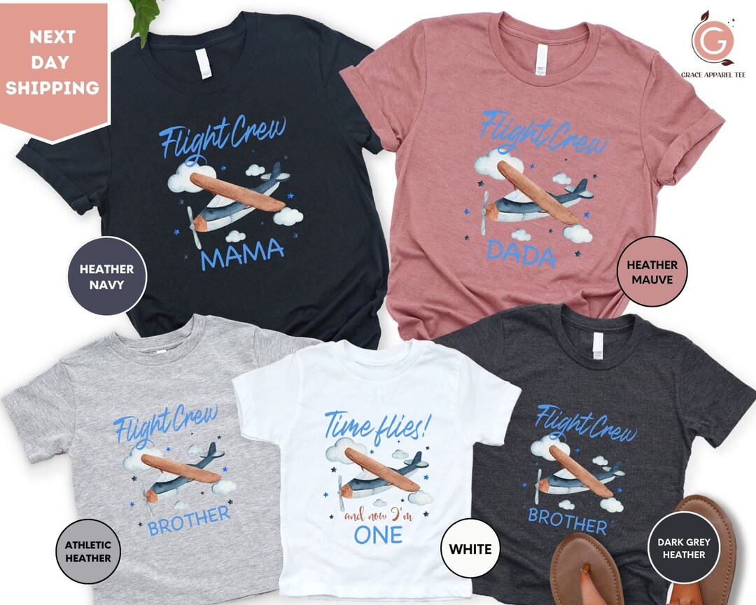 Flight Crew Shirt, Custom Family Birthday Tee, Airplane Birthday Shirts ...