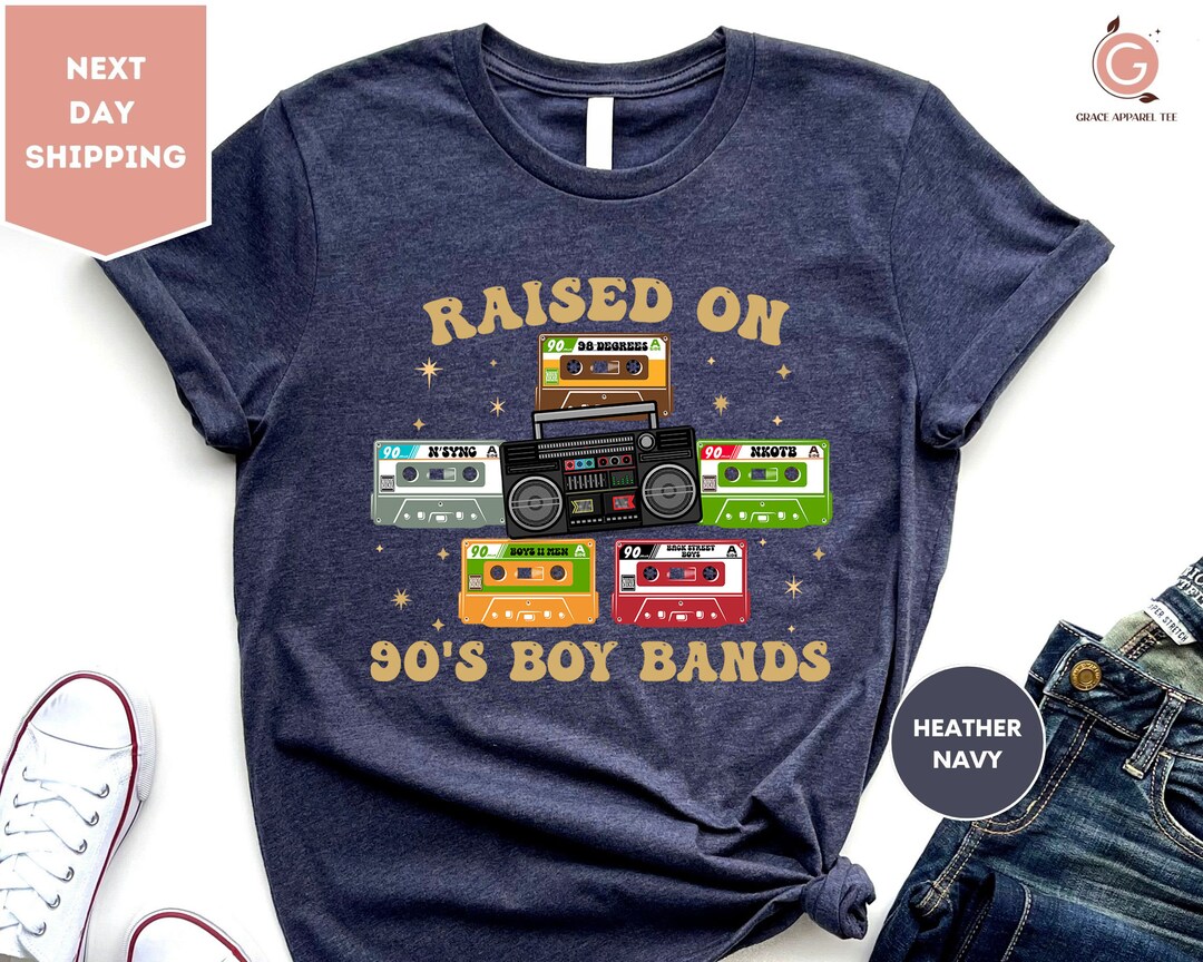 Raised on 90's Boy Band, Gift for Fans, Cassette Tapes Classic Rock T ...