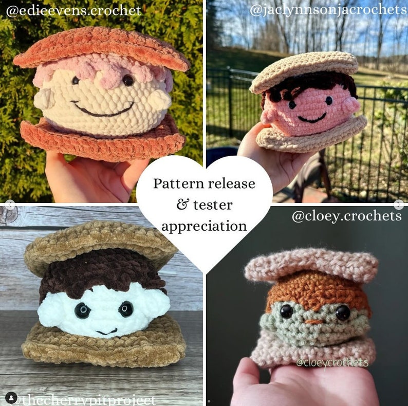Teddy the Mini S'more-a-saurus Crochet Pattern | Crochet Pattern | Food ...