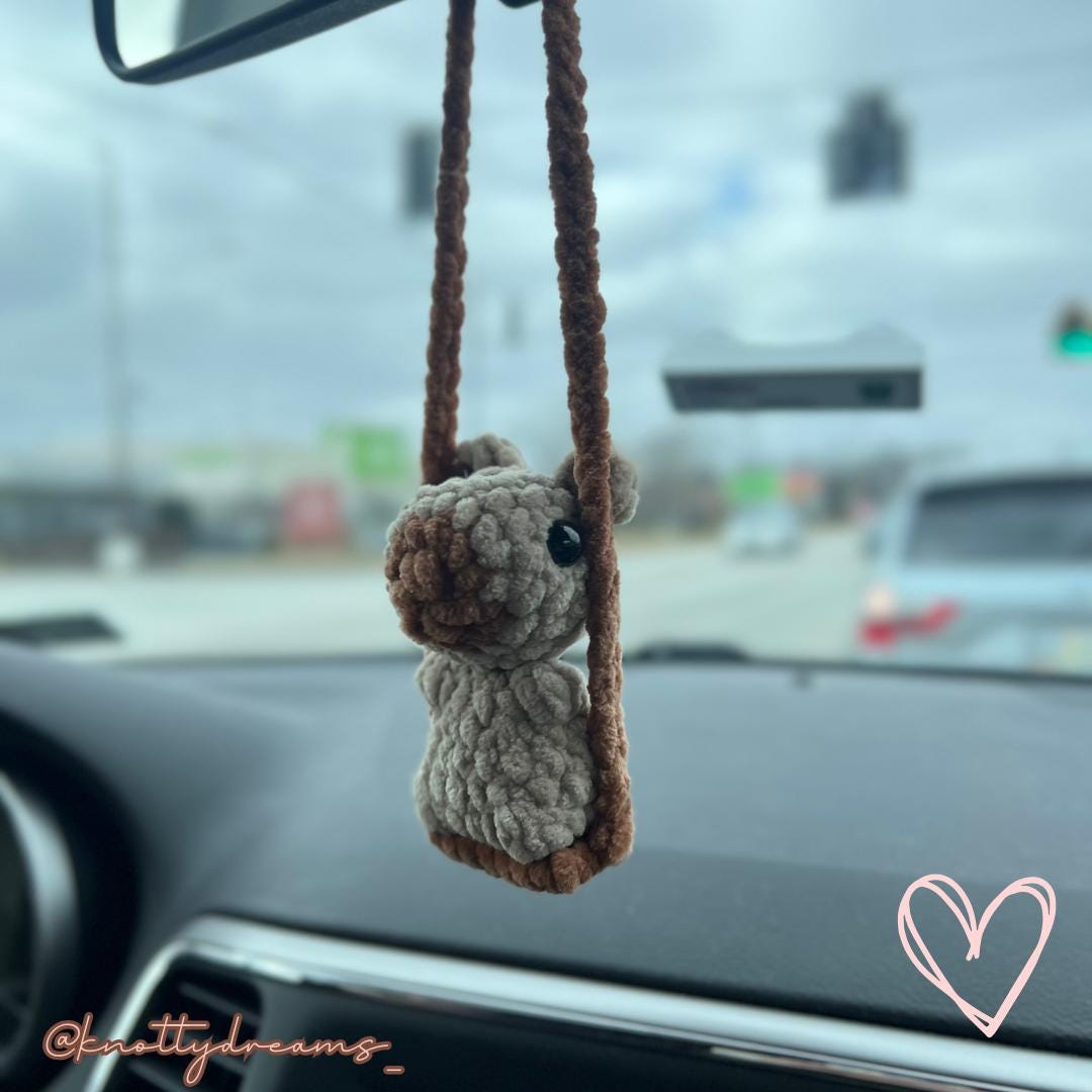 Swinging Capybara Crochet Pattern – Kawaii Car Mirror Hanger Amigurumi ...