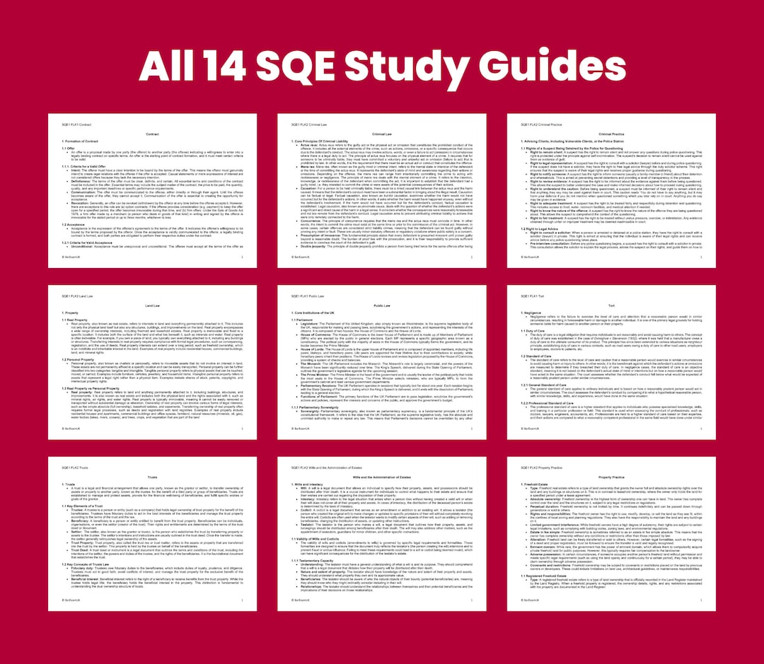 SQE1 Study Guides: All 14 Subjects FLK1 FLK2 - Etsy