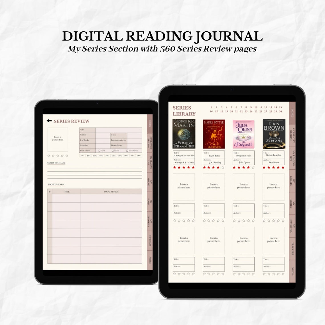 DIGITAL READING JOURNAL | Book Review for Goodnotes | Digital Reading ...