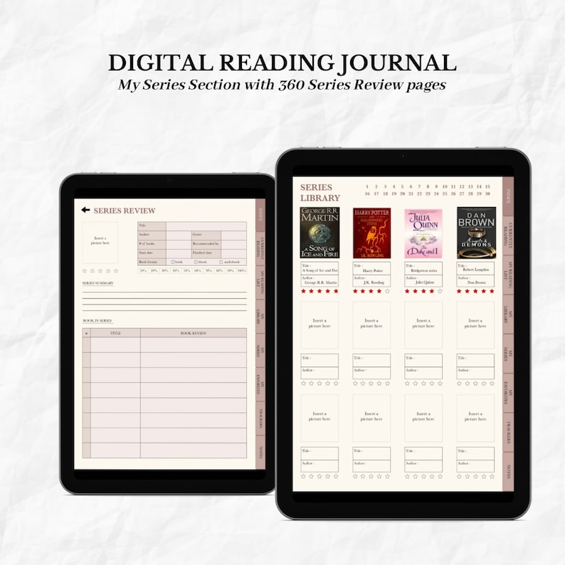DIGITAL READING JOURNAL | Book Review for Goodnotes | Digital Reading ...