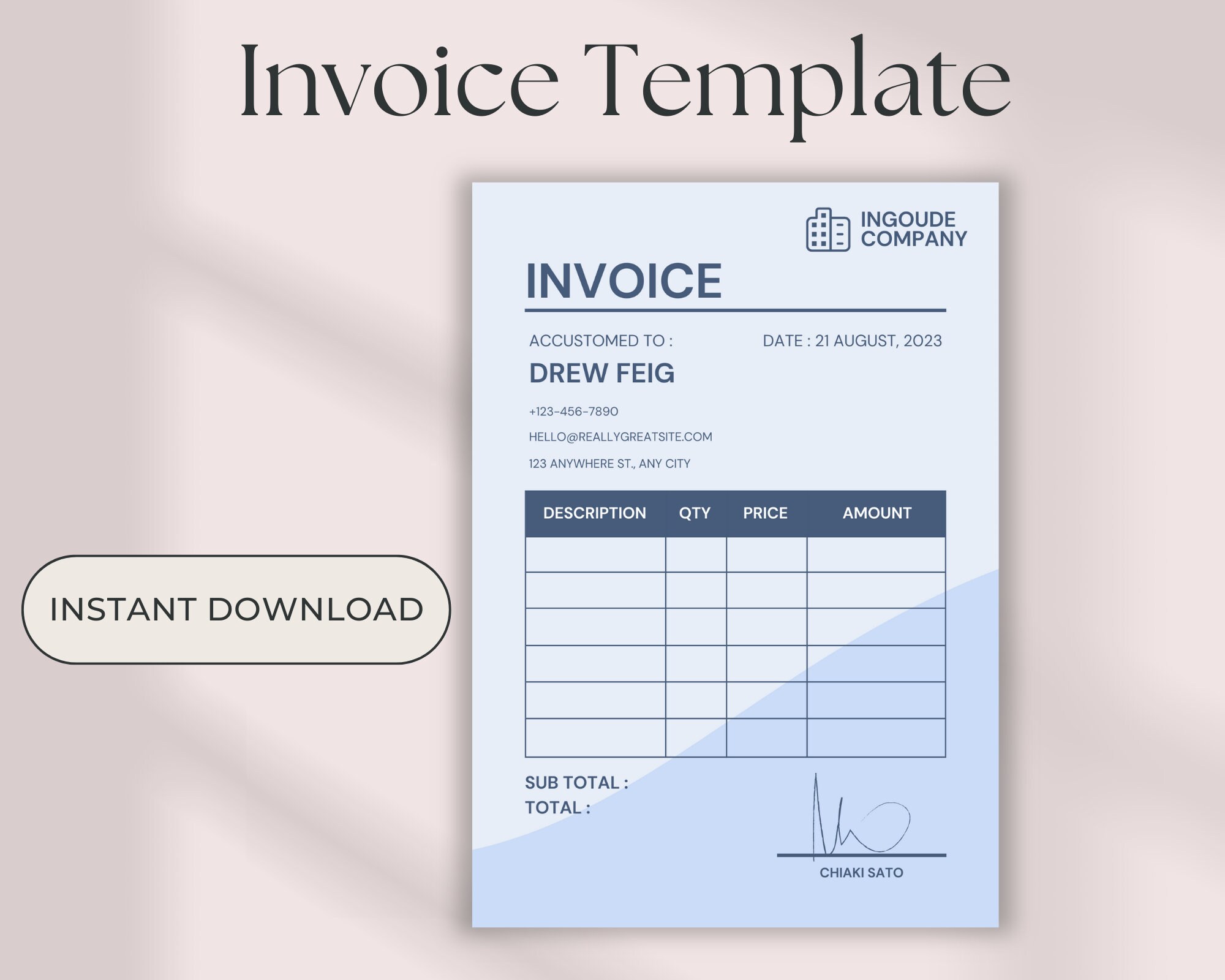 Plantilla de factura / factura imprimible / plantilla canva / - Etsy México