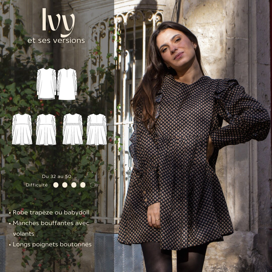 PDF Sewing Pattern for Women's Ivy Dress Multiple Variations Evelyne ...
