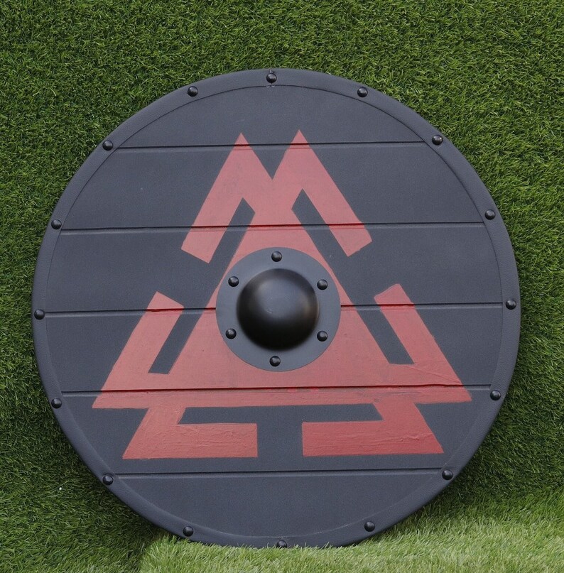 Viking Fenrir Shield & Axe Set, Viking Round Shield Viking Wolf Shield ...