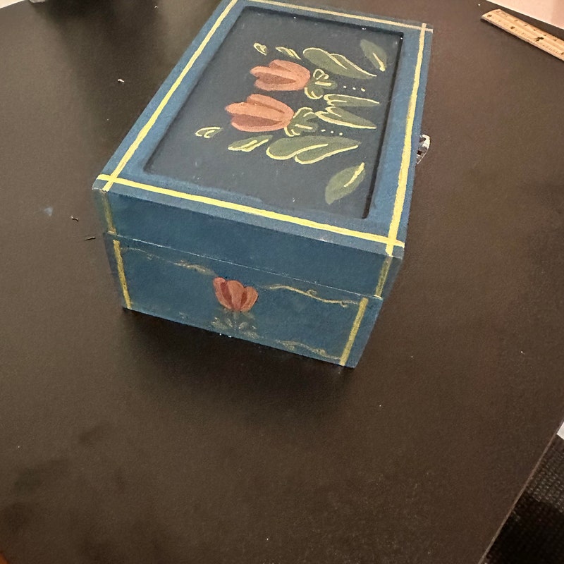 Painted Wooden Box - Etsy