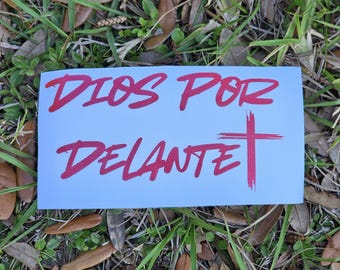 Dios Por Delante Decal - Etsy