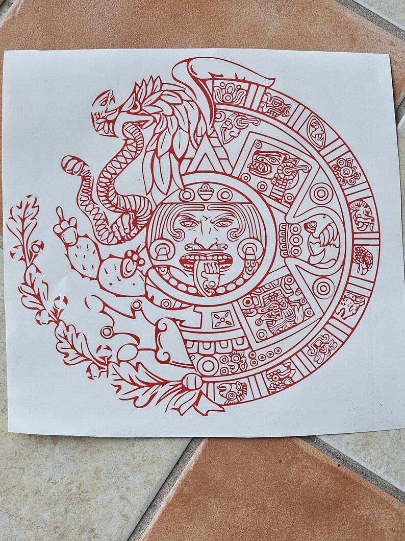 Aztec Calendar Decal - Etsy