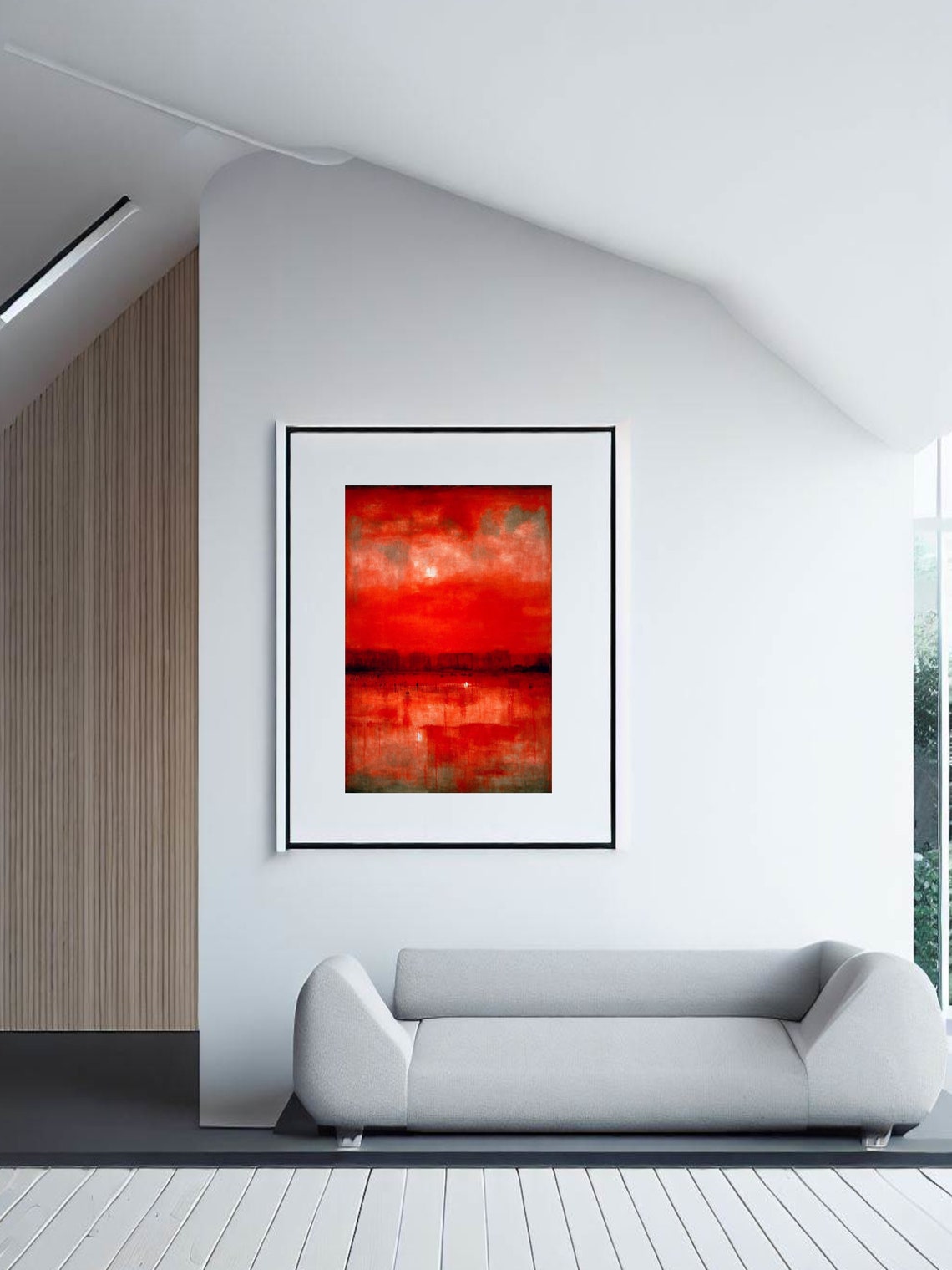 Red Wall Art Minimalist Style Printable Abstract Art Neutral Art Prints ...