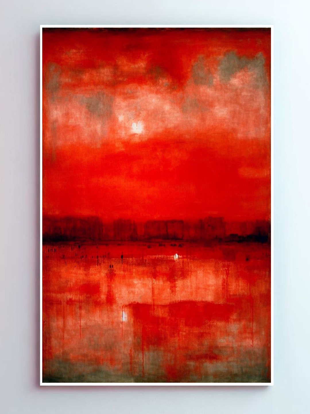 Red Wall Art Minimalist Style Printable Abstract Art Neutral Art Prints ...