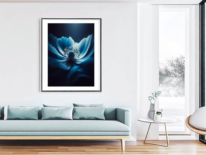 Blue Flower Floral Neutral Garden Spring Summer Fall Vintage Boho ...