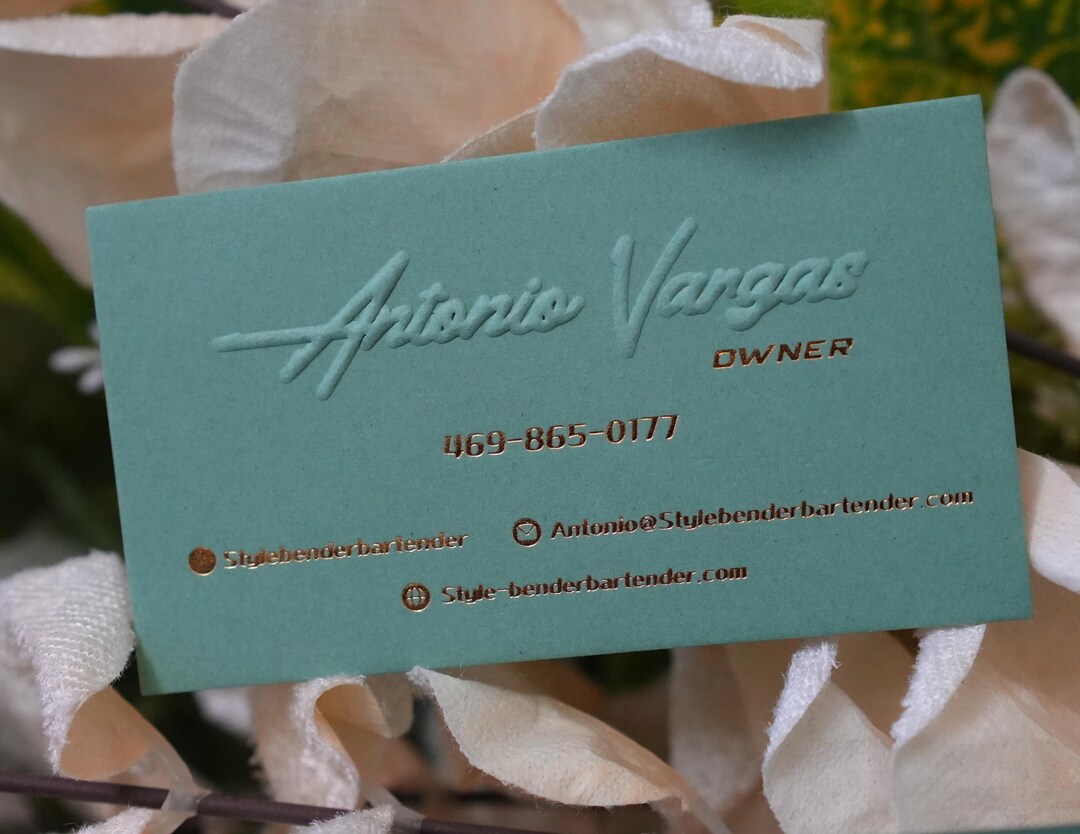Embossed Hot Foil Business Cards: Luxury Thick Cardstock, Custom Design ...