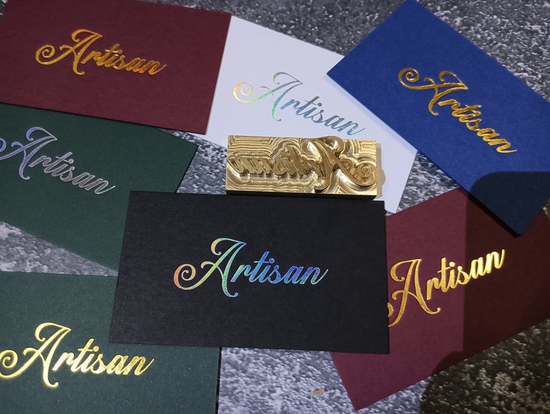 Custom Hot Foil Embossing Stamp - Paper, Leather, Cards, Business ...