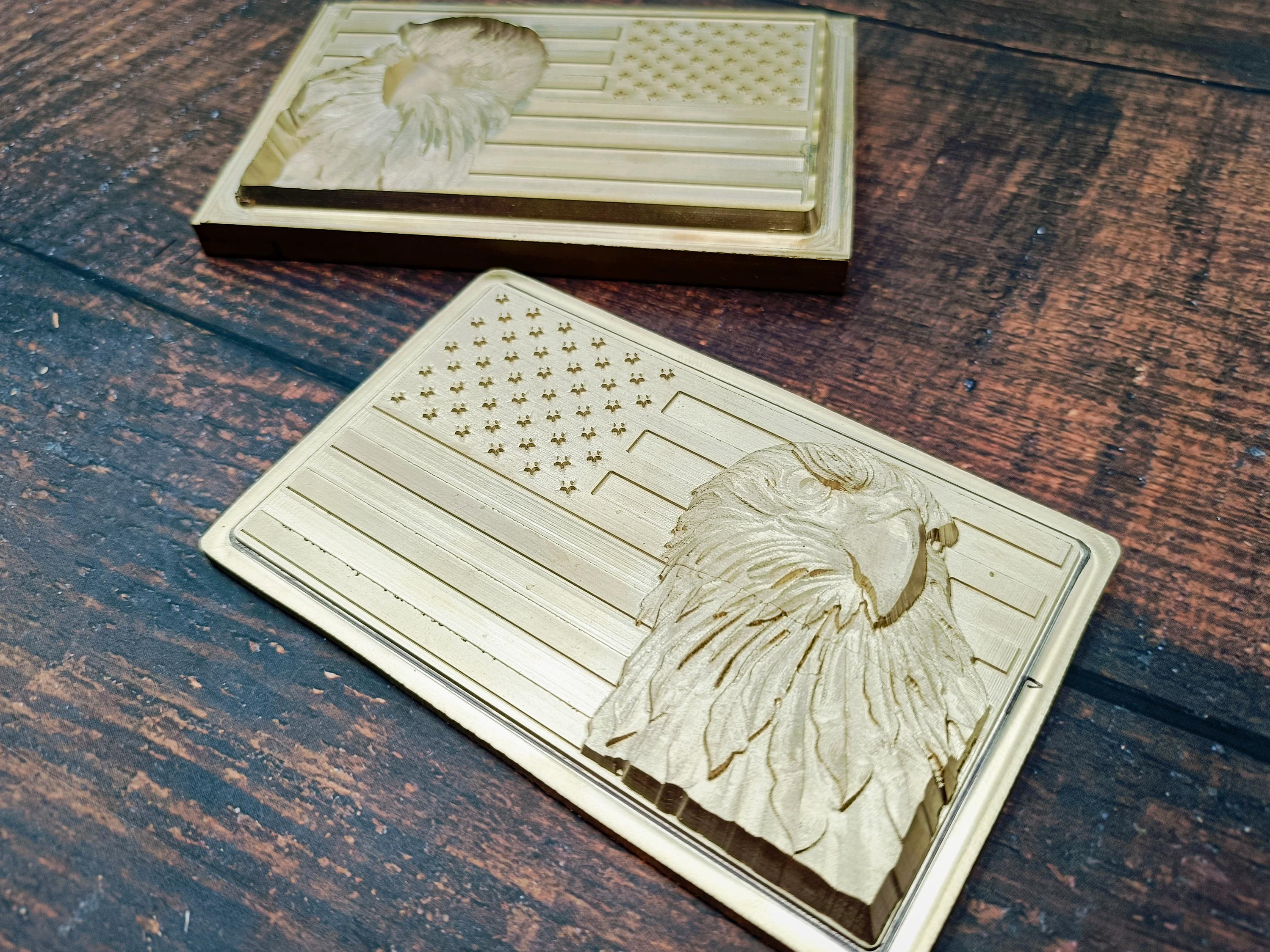 3D Eagle With USA Flag Leather Stamp Realistic Eagle and Flag Leather ...