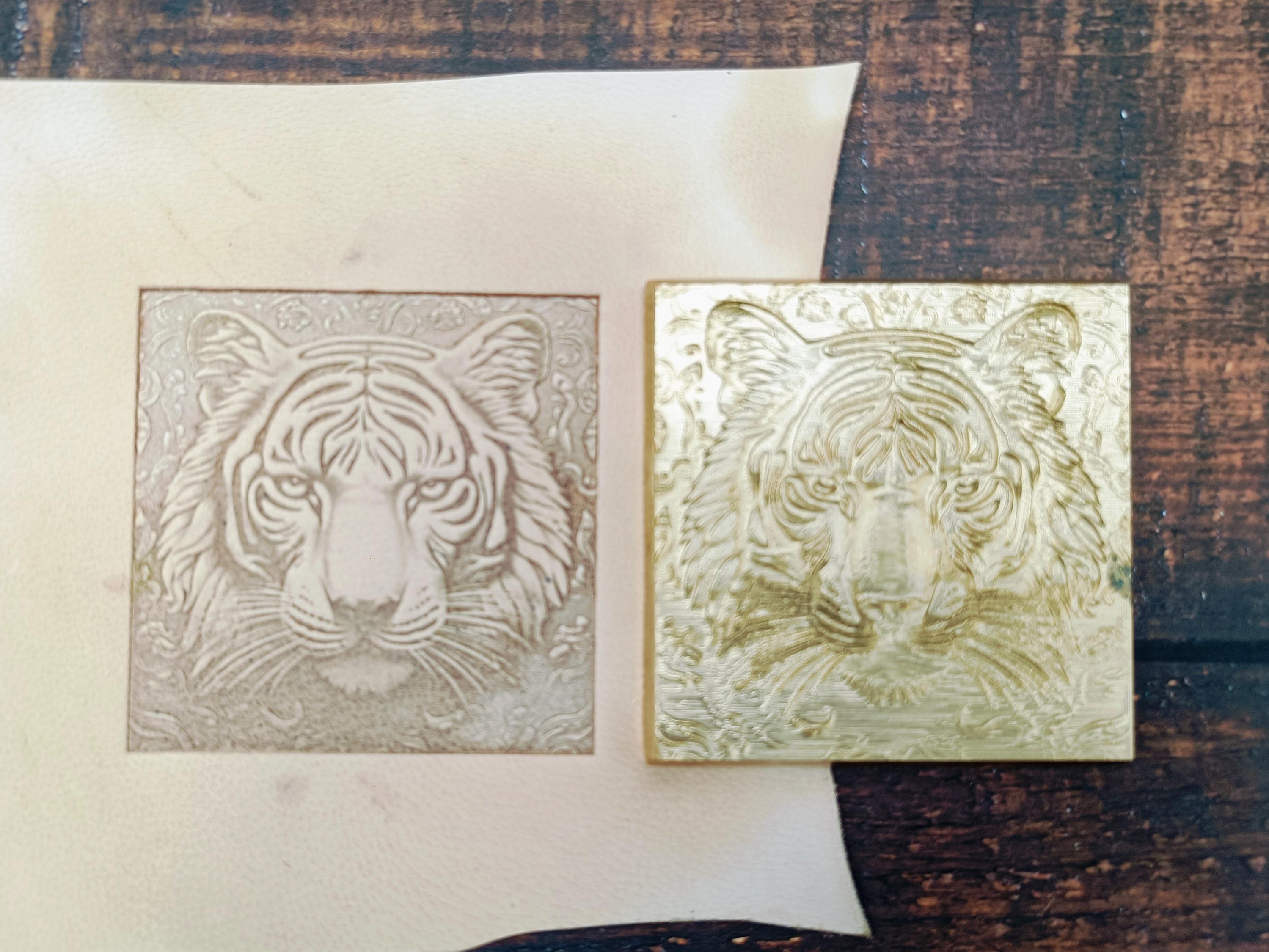 Tiger Face Leather Embossing Stamp: Brass Leathercraft Tool - Etsy