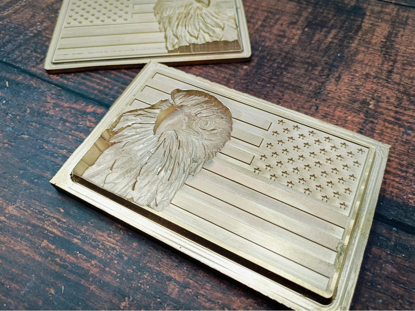 3D Eagle With USA Flag Leather Stamp Realistic Eagle and Flag Leather ...