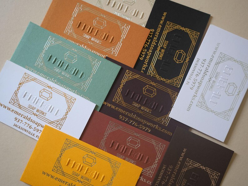 Embossed Hot Foil Business Cards: Luxury Thick Cardstock, Custom Design ...