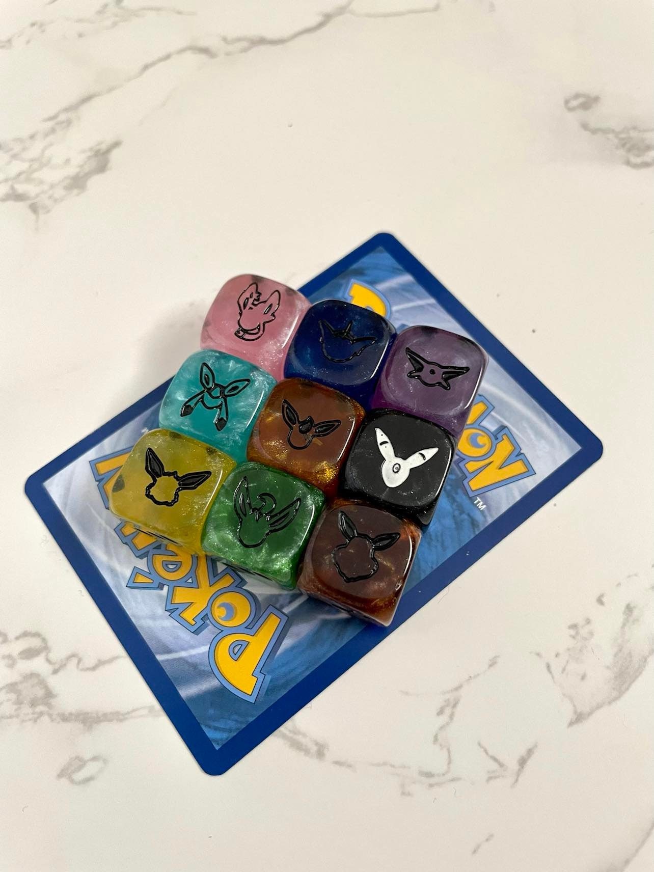 Pick ANY 9 Pokemon Anime Inspired Dice Eeeveelutions and Type Symbols ...
