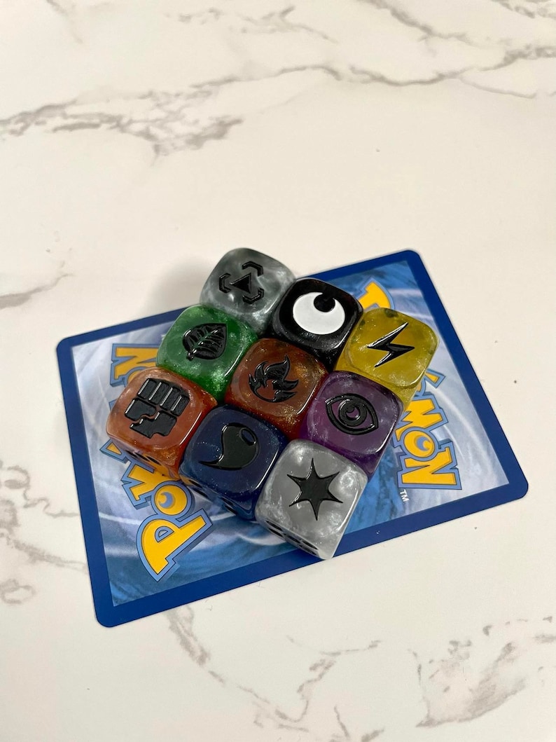 Pick ANY 9 Pokemon Anime Inspired Dice Eeeveelutions and Type Symbols ...