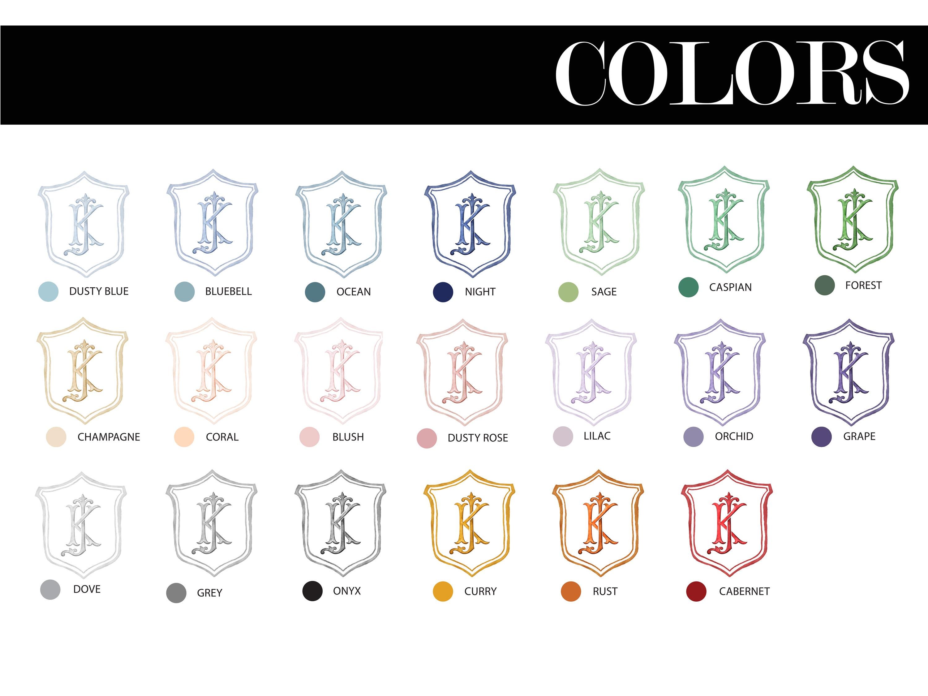 White Florals Crest With Forest Green Shield | Wedding Watercolor Crest ...
