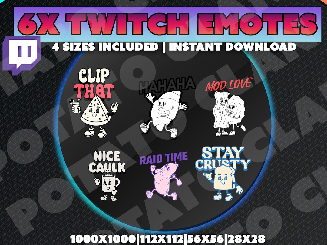 Funny Twitch Emotes Pack | 6 Emotes Instant Download | 4 Sizes | Twitch ...