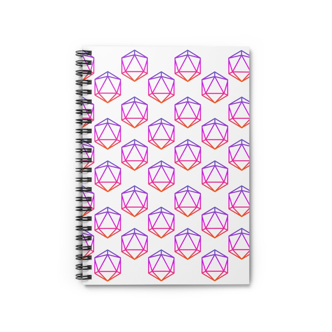 White Dnd D20 Rainbow Notebook - Etsy