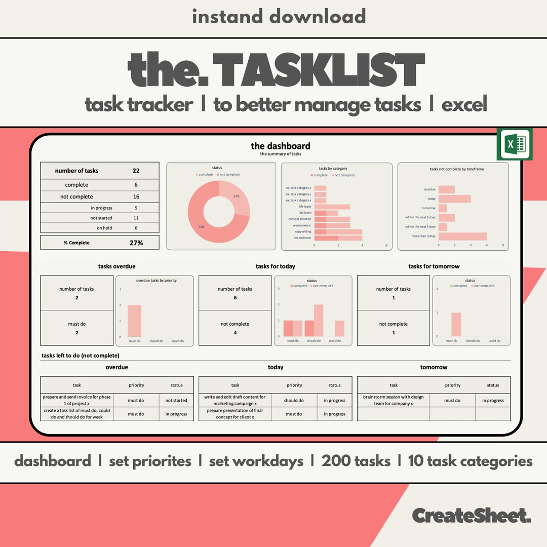 Task Tracker - to Do List and Productivity Planner - Weekly, Daily ...