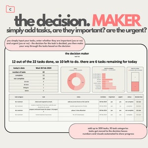 Task Priority Tracker, Eisenhower Matrix, Google Sheets, Decision ...