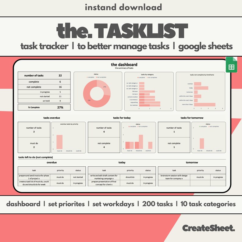 Task Tracker - to Do List and Productivity Planner - Weekly, Daily ...