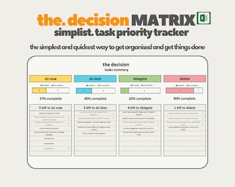 Decision Matrix: Task Priority Tracker Google Sheet Template - Etsy